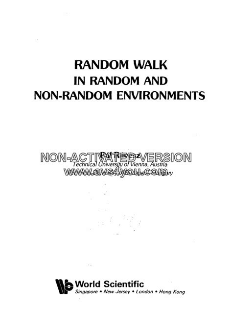 Random Walk In Random And Non Random Environments By Pal Revesz Pdf