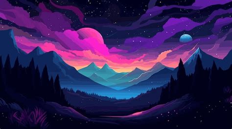 Premium Vector Gradient Landscape Wallpaper