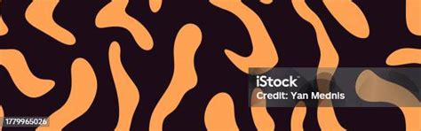 다채롭고 생생한 모양 프리젠테이션 디자인에 적합합니다 최소한의 기하학적 배경 벡터 일러스트 레이 션 따뜻한 색상 유기적인 모양 원활한 1970년에 대한 스톡 벡터 아트 및