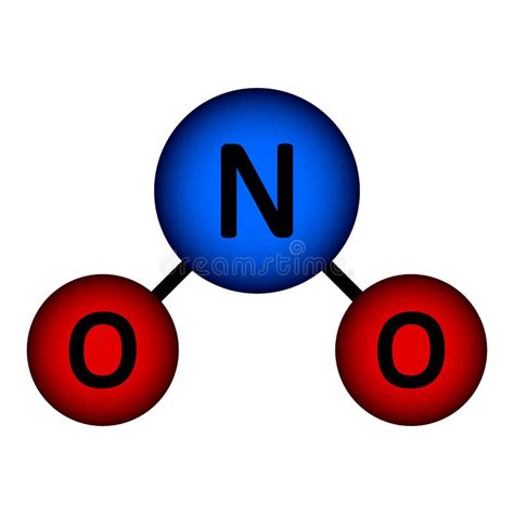 Nitrogen Dioxide No2 Molecule Structural Chemical Formula And Molecule Model Stock Vector