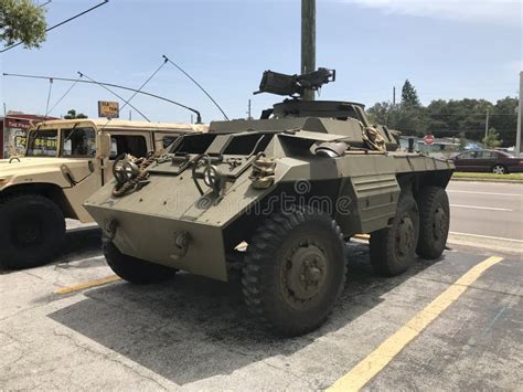Armored Military Vehicle Parked In Urban Lot Editorial Image Image Of Traffic Equipped 375230805