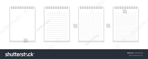 Realistic Notebook Notepad Binder Isolated Memo Stock Vector Royalty
