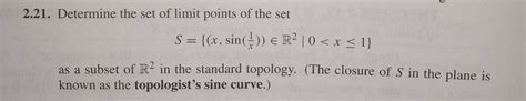 Solved Determine The Set Of Limit Points Of The Set Chegg