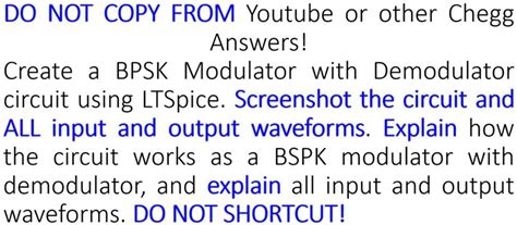 Solved Pls Help Correctly Do Not Copy From Youtube Or Other Chegg Answers Create A Bpsk