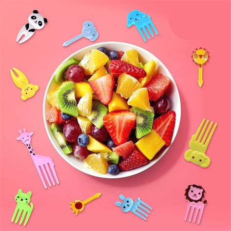 Комплект от 10 вилици клечки за зъби във формата на животни за деца многоцветни коте Bukate