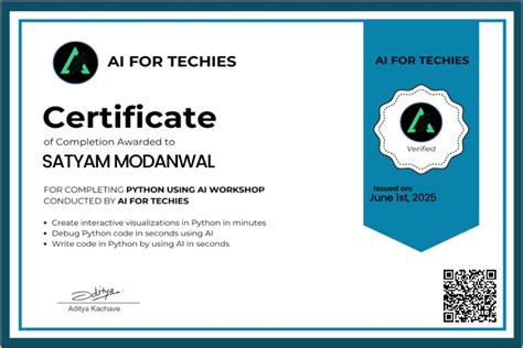 Completed A Python Ai Workshop Satyam Modanwal Posted On The Topic Linkedin