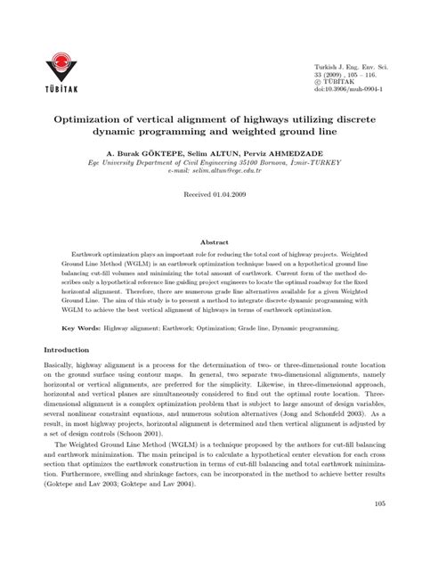 optimization of vertical alignment of highways utilizing discrete dynamic programming and