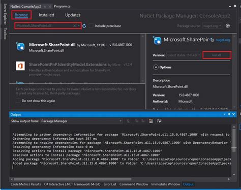 Add Microsoftsharepointdll From Nuget For Sharepoint 20131619 Ssom