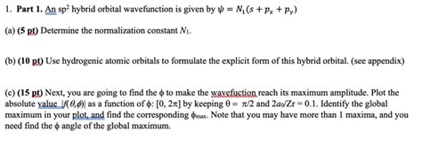 Solved Part An sp² hybrid orbital wavefunction is Chegg