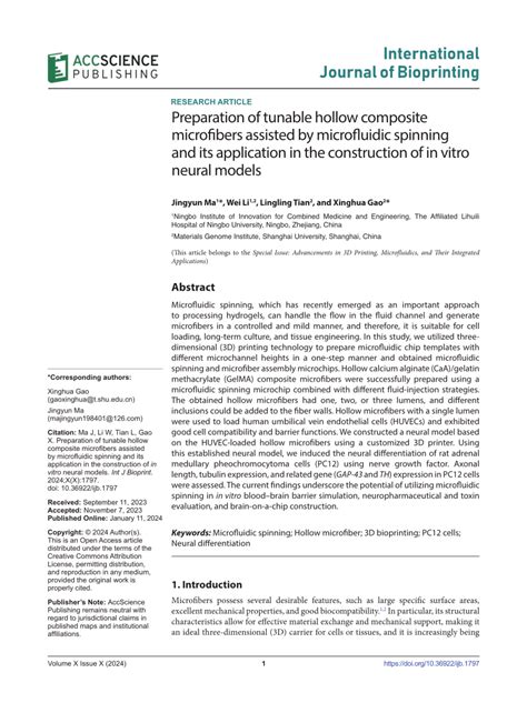 Pdf Preparation Of Tunable Hollow Composite Microfibers Assisted By Microfluidic Spinning And