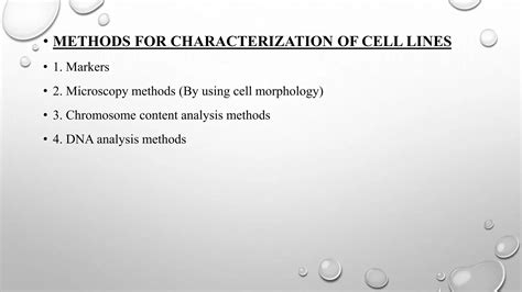 Characterisation Of Cells Lines Pptx