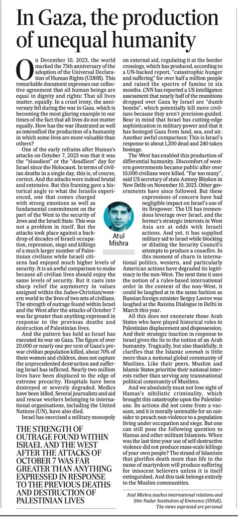 hindustan times on universal human rights and conflict atul mishra