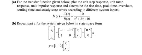 Solved A For The Transfer Function Given Below Plot The