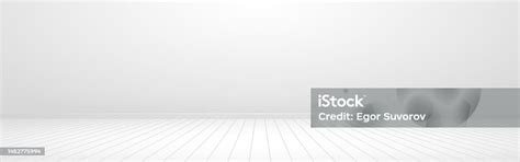 벽과 바닥 모형 빈 흰색 방 조명 효과가있는 넓은 벽 나무 바닥이 있는 인테리어 템플릿입니다 깨끗한 생활 공간 템플릿입니다 벡터 그림 시점에 대한 스톡 벡터 아트 및 기타