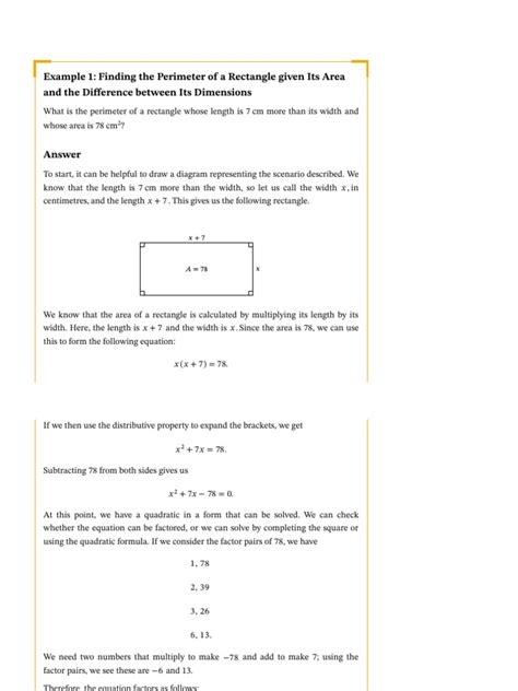 Applications Of Quadratic Equations Pdf Quadratic Equation Area