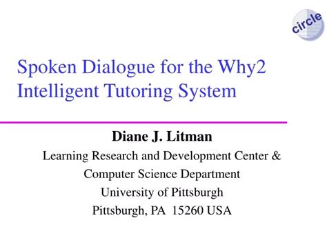 Ppt Spoken Dialogue For The Why2 Intelligent Tutoring System Powerpoint Presentation Id9721749