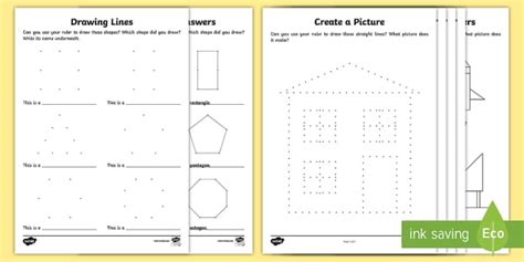 Create A Shape Using A Ruler Worksheet Worksheets Twinkl