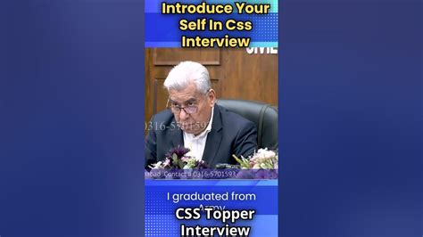 Introduce Yourself In Css Css Topper Interview Talha Rafiq Csspms Interviews Youtube