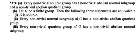 Solved 374 A Every Non Trivial Soluble Group Has A