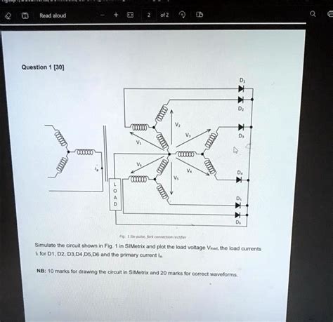 Solved Texts Simulate The Circuit Shown In Fig 1 In Simetrix And