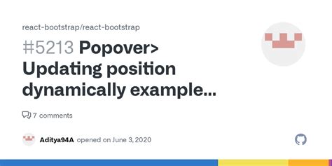 Popover Updating Position Dynamically Example Does Not Work Issue React Bootstrap