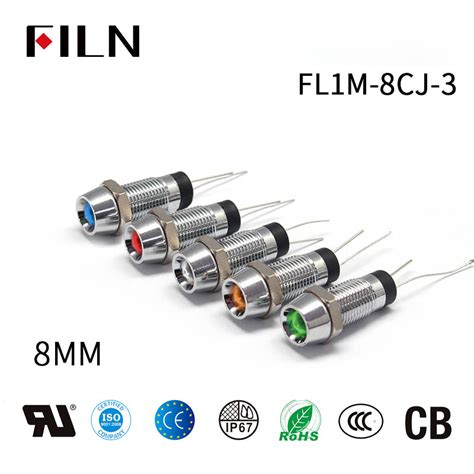 FILN 8MM Red Flashing LED Indicator Light LED Light
