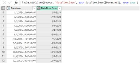 Datetimedate Datetime Function Power Query M