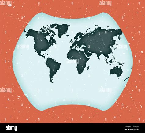 World Map Poster Larrivee Projection Vintage World Shape With Grunge
