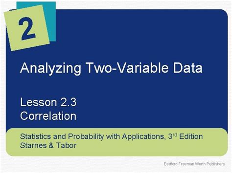 2 Analyzing TwoVariable Data Lesson 2 3 Correlation