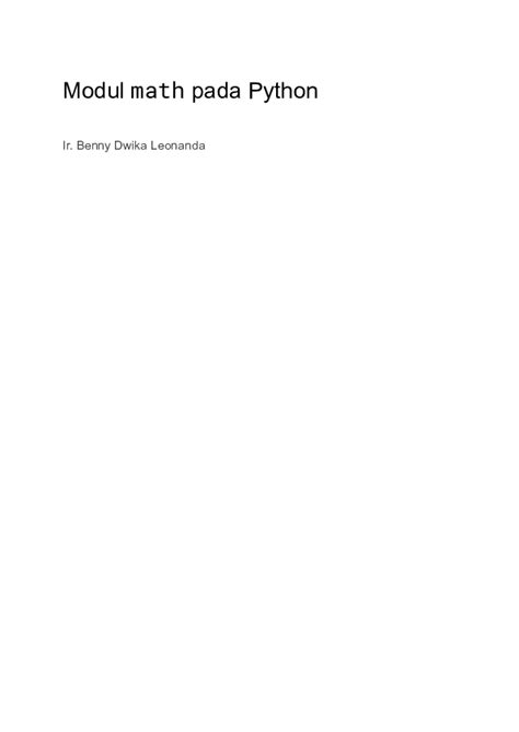 Pdf Modul Math Pada Python