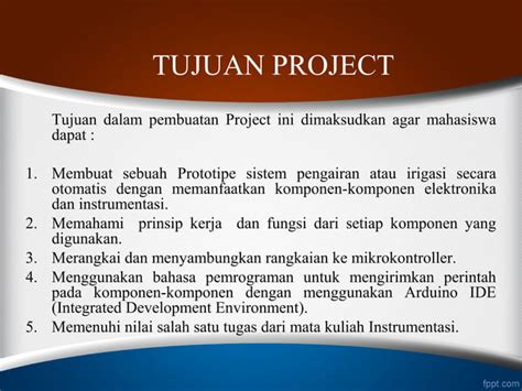 Sistem Irigasi Otomatis Menggunakan Arduino Uno Ppt
