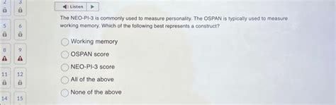 Solved The Neo Pi 3 Is Commonly Used To Measure Personality