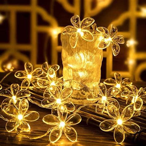 Fielegen 20 Led Cherry Blossom Flower String Lights 9 84ft Battery