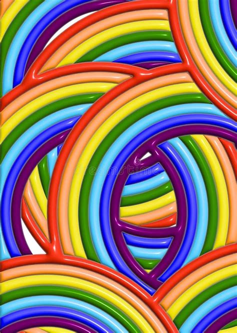 Multicolored Inflated Lines With A Shiny Surface 3d Rendering Illustration Stock Illustration