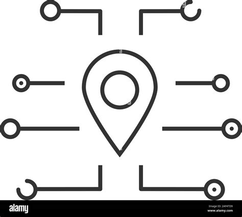 Gps Navigation Linear Icon Thin Line Illustration Digital Mapping