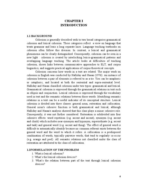 Lexical Cohesion Pdf Lexicon Language Education