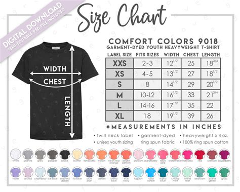 Youth Xl Shirt Size Chart