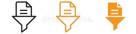 Data Filtering Icon Set Information Processing Illustrations For