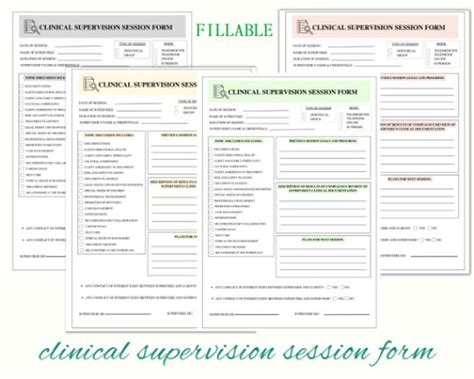 Clinical Supervision Session Forms Fillable Tracking Guide Pdf Etsy