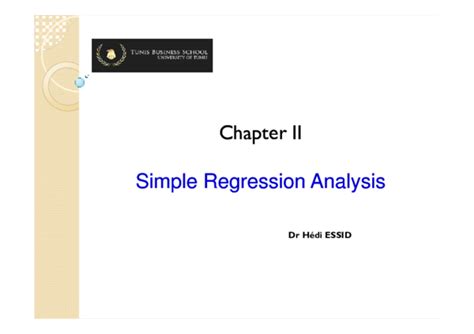 Pdf Chapter Ii Simple Regression Analysis Simple Regression Analysis