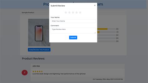 Product Review Rating System Using PHP And MySQL With Source Code