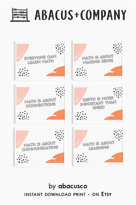 Colorful Set Of Math Class Norms 9 Total Etsy