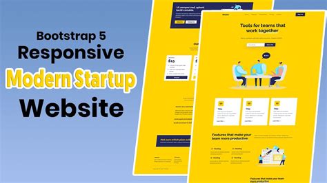 Bootstrap 5 Responsive Modern Startup Website Html Bootstrap 5