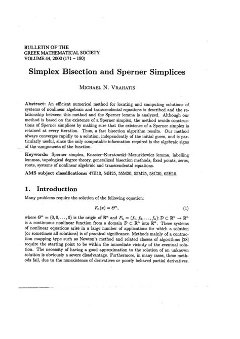 Pdf Simplex Bisection And Sperner Simplices