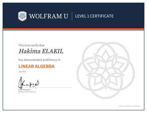 Wolfram U Certificate