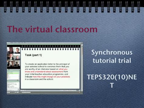 Pdf The Virtual Classroom Synchronous Tutorial Trial