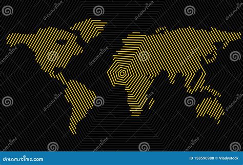 Abstract World Map Of Polygon Lines Geography Background Stock Vector
