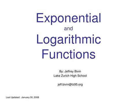 Ppt Exponential And Logarithmic Functions Powerpoint Presentation Free Download Id4714383