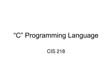Ppt C” Programming Language Powerpoint Presentation Free Download