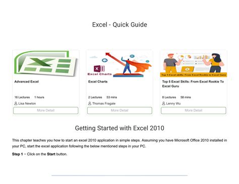SOLUTION Excel Quick Guide Studypool